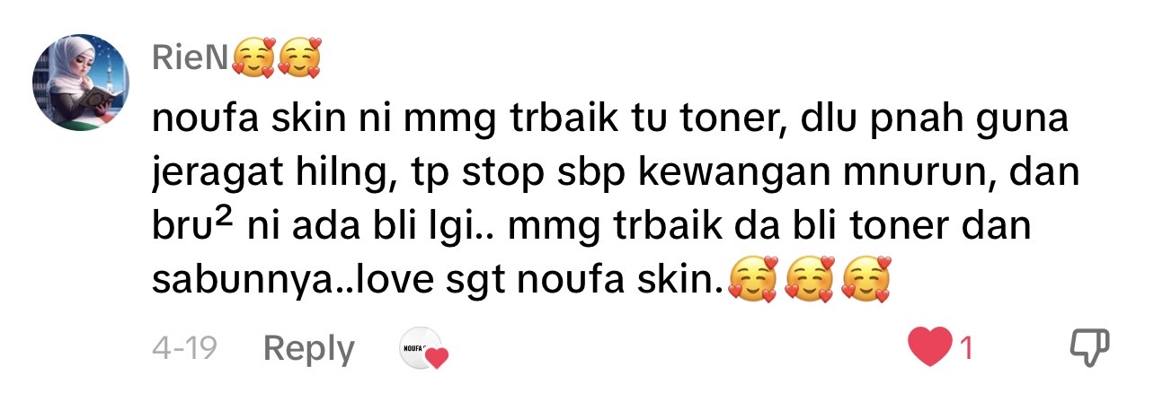 Toner Noufa – toner hapuskan Jeragat | Jerawat | Tona kulit tak sekata